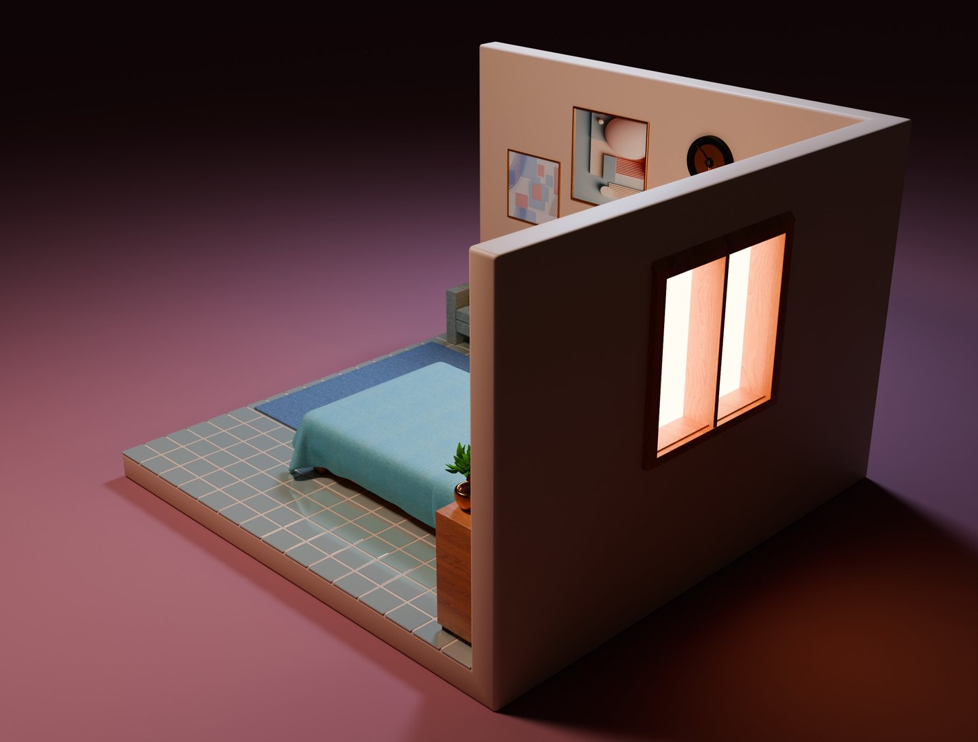 Isometric Sleeping Room 3D Model - TurboSquid 2358354