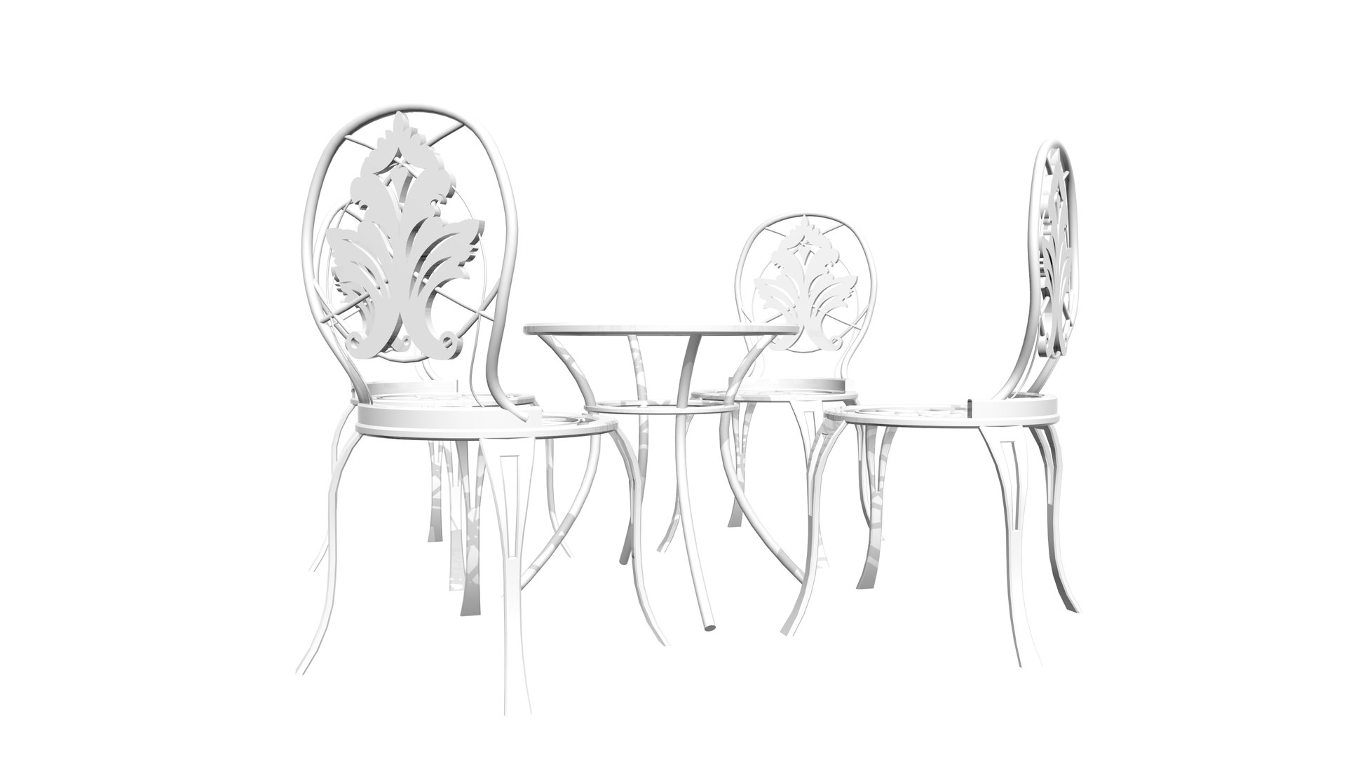3D Model TABLE CHAIR SET - TurboSquid 2212394