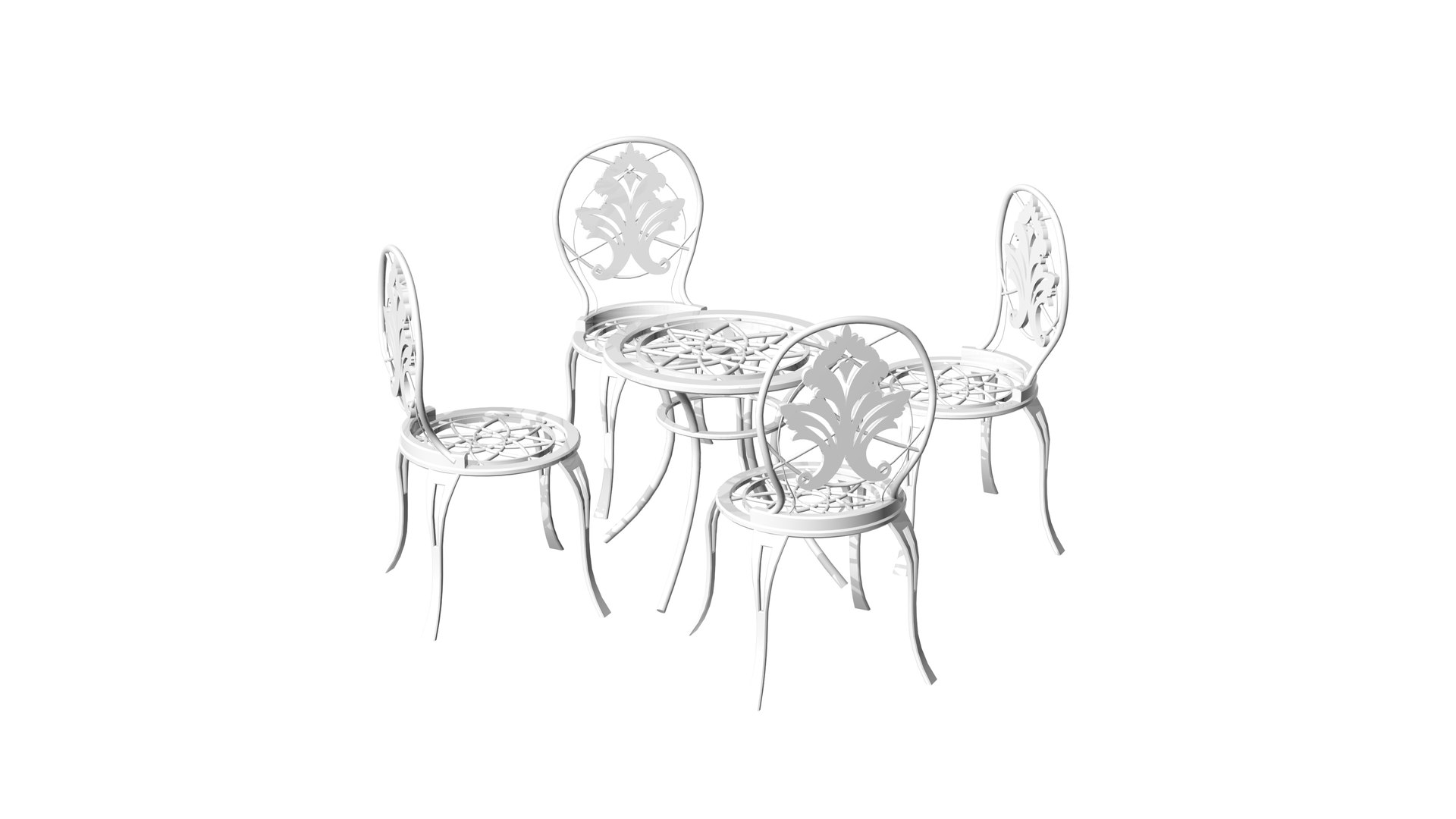 3D Model TABLE CHAIR SET - TurboSquid 2212394
