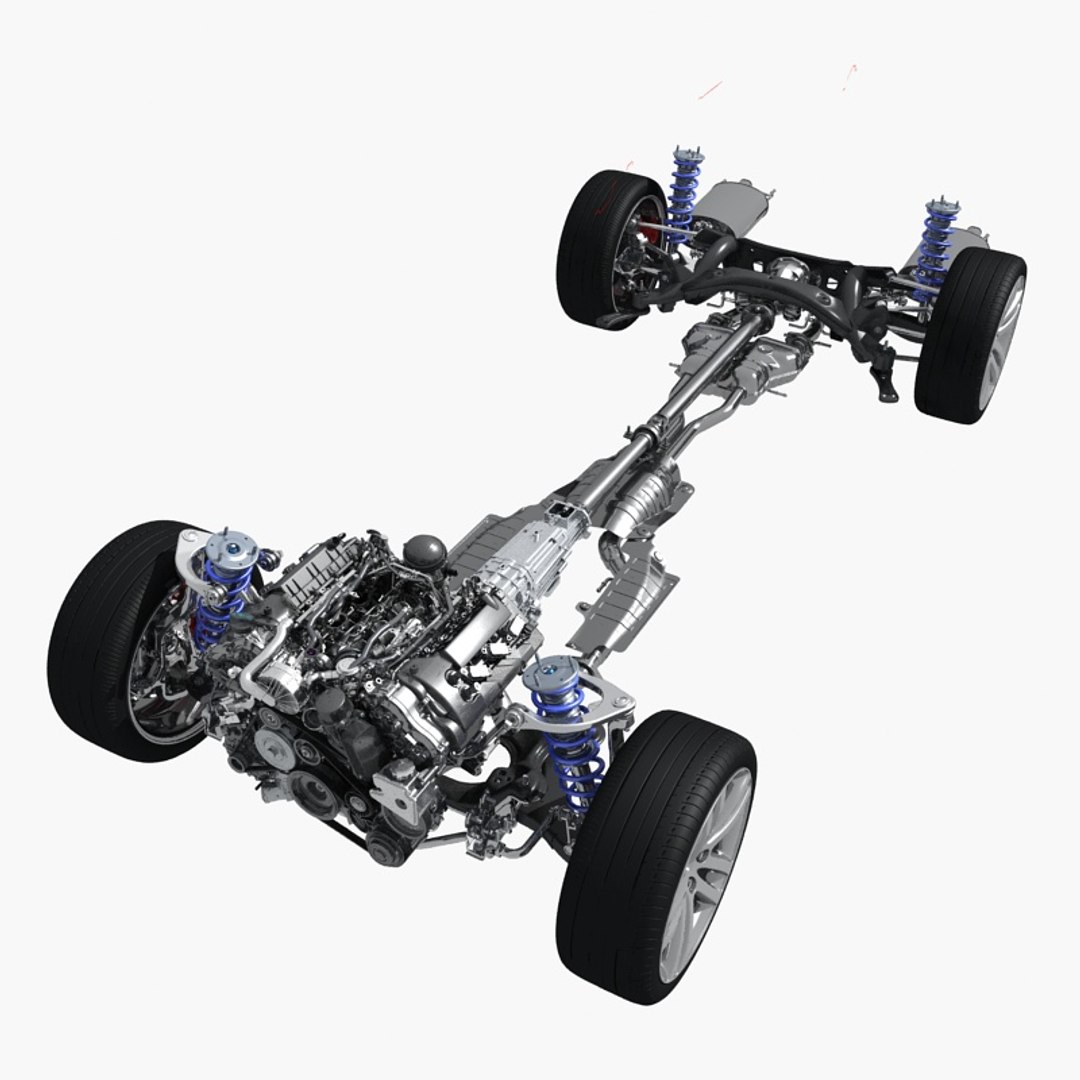 3D Car Frame Chassis Engine Cutaway - TurboSquid 1577149