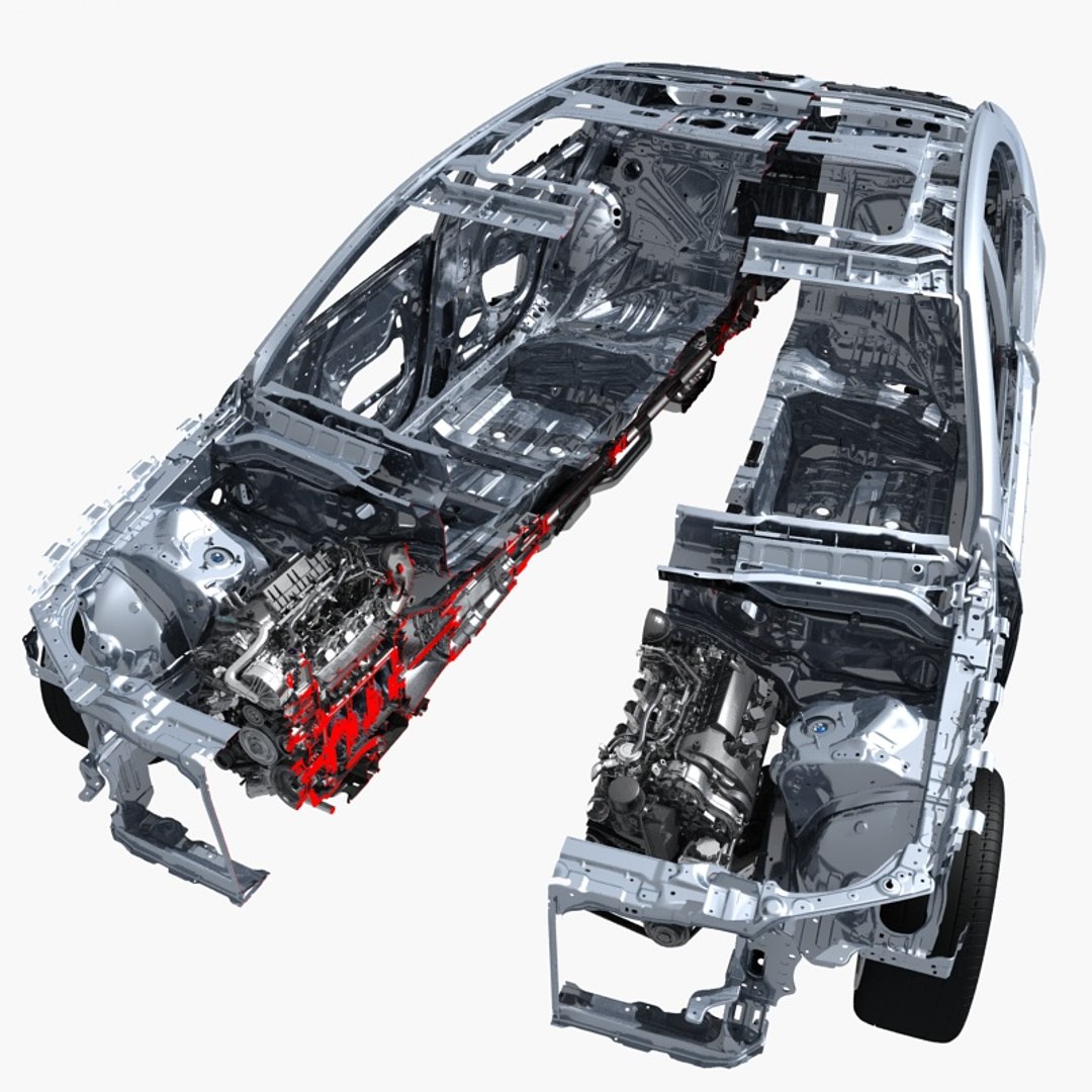 3D Car Frame Chassis Engine Cutaway - TurboSquid 1577149