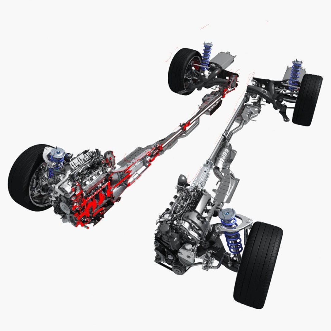 3D Car Frame Chassis Engine Cutaway - TurboSquid 1577149