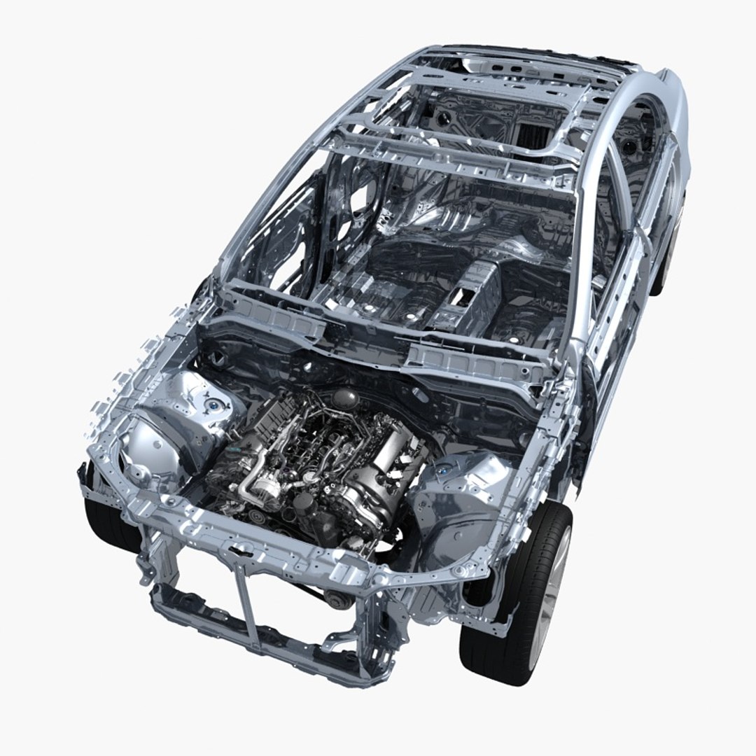 3D Car Frame Chassis Engine Cutaway - TurboSquid 1577149