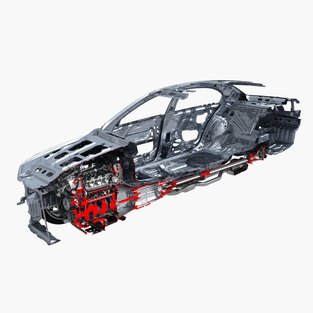 3D Car Frame Chassis Engine Cutaway - TurboSquid 1577149