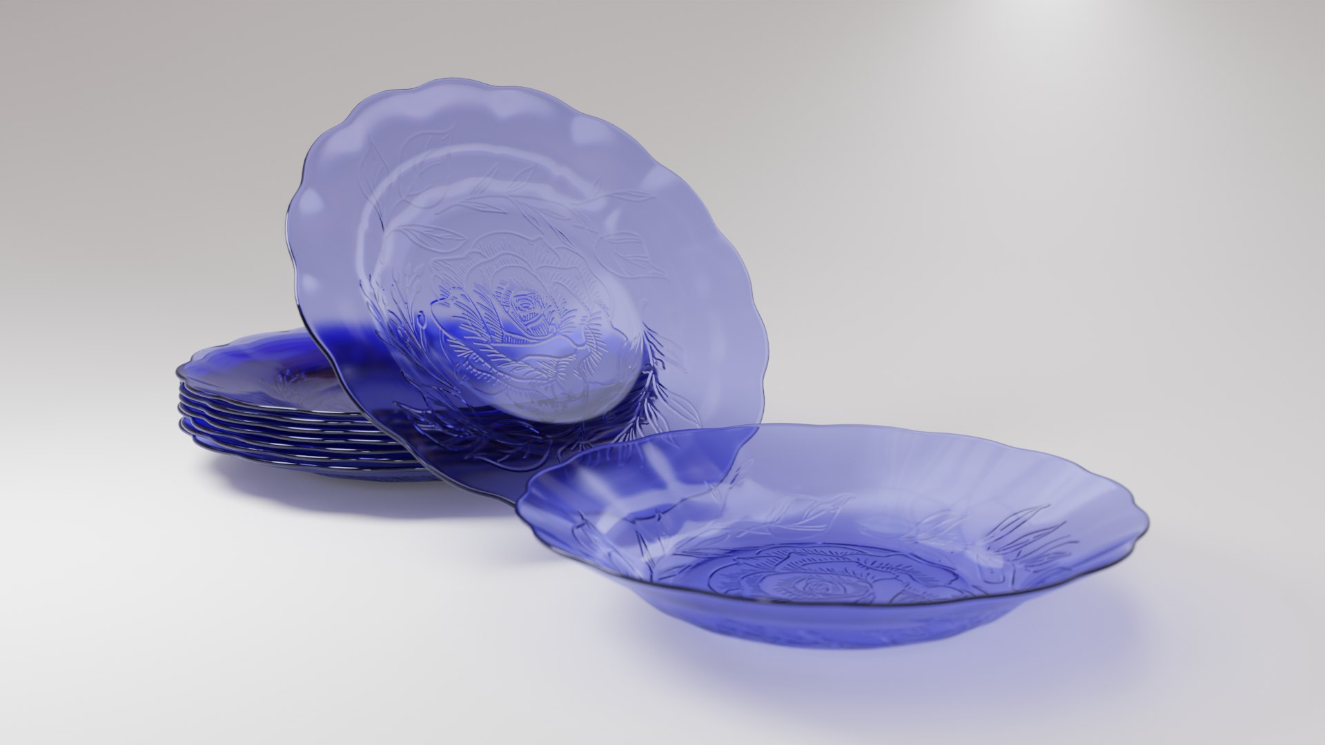 3D Classic Glass Plates Model - TurboSquid 1979138