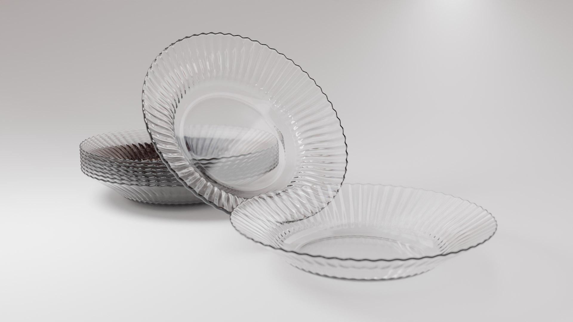 3D Classic Glass Plates Model - TurboSquid 1979138