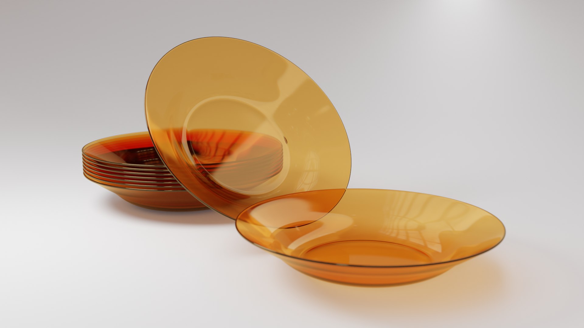 3D Classic Glass Plates Model - TurboSquid 1979138