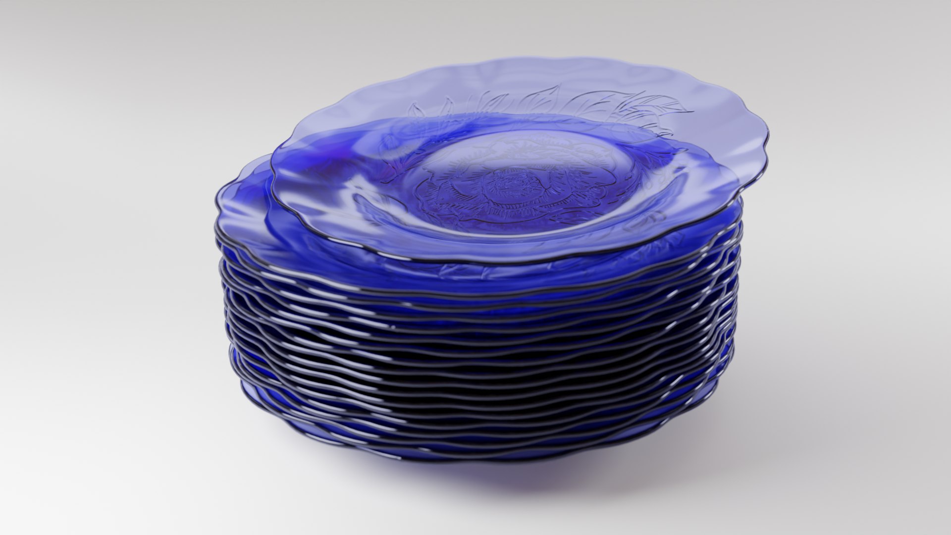 3D Classic Glass Plates Model - TurboSquid 1979138