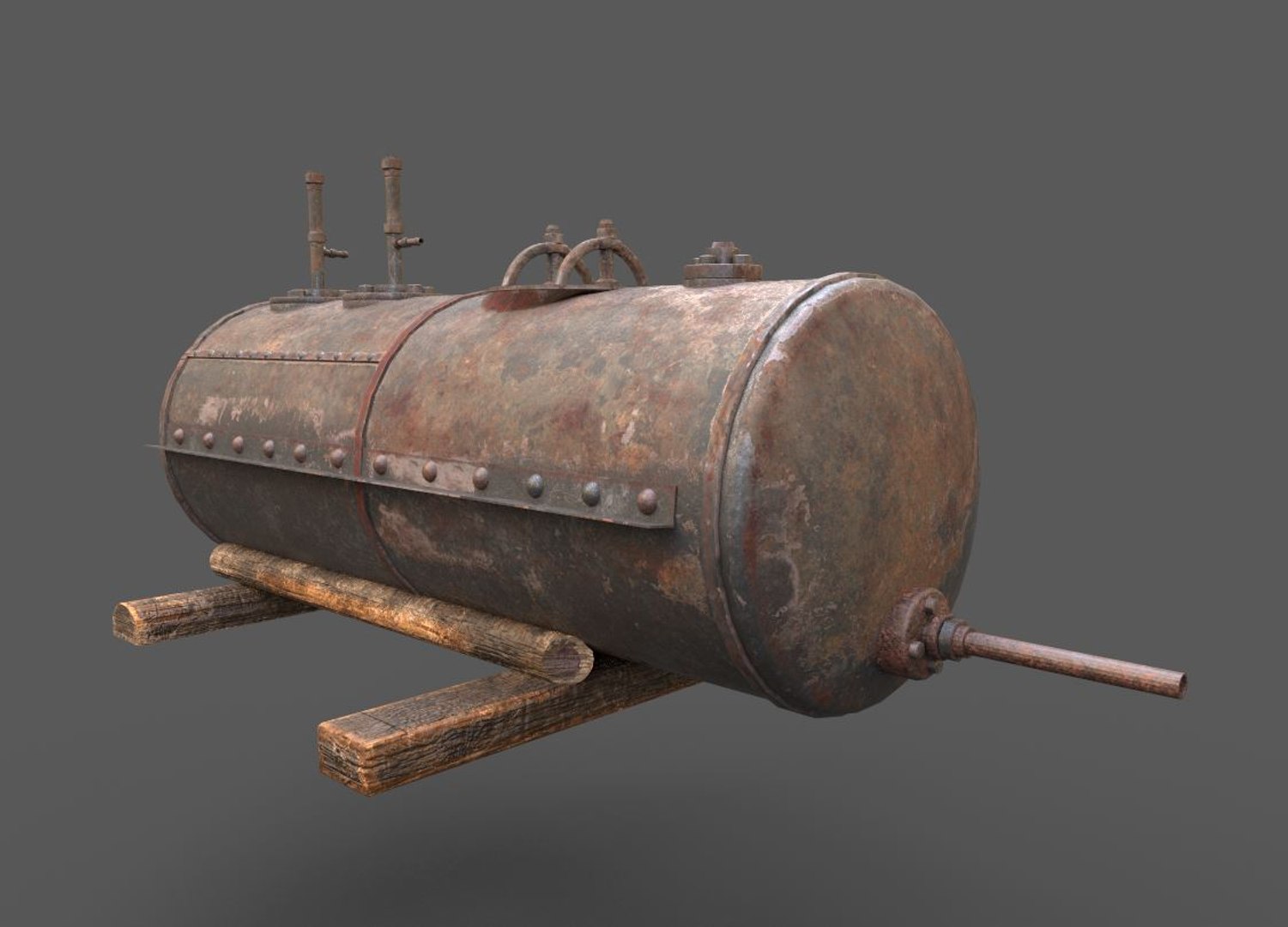 3D Model Old Rusty Tank - TurboSquid 1612240