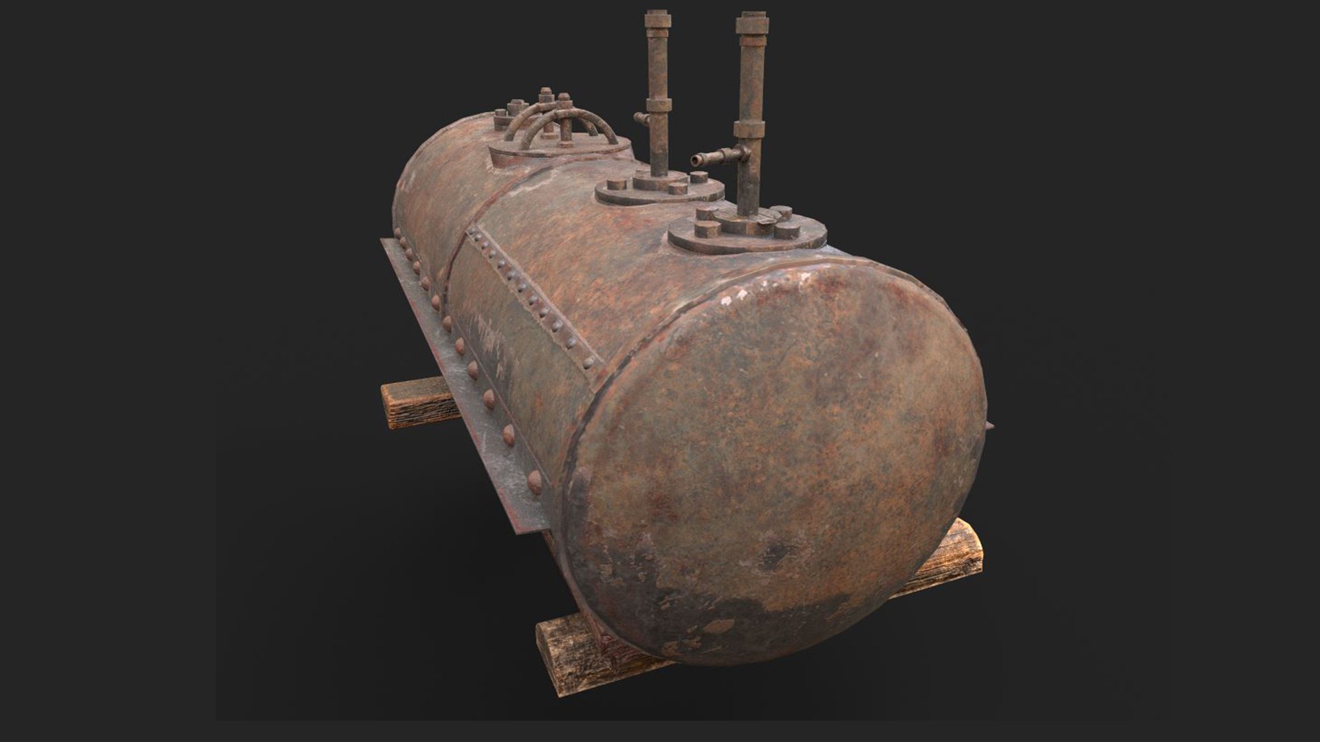 3D Model Old Rusty Tank - TurboSquid 1612240