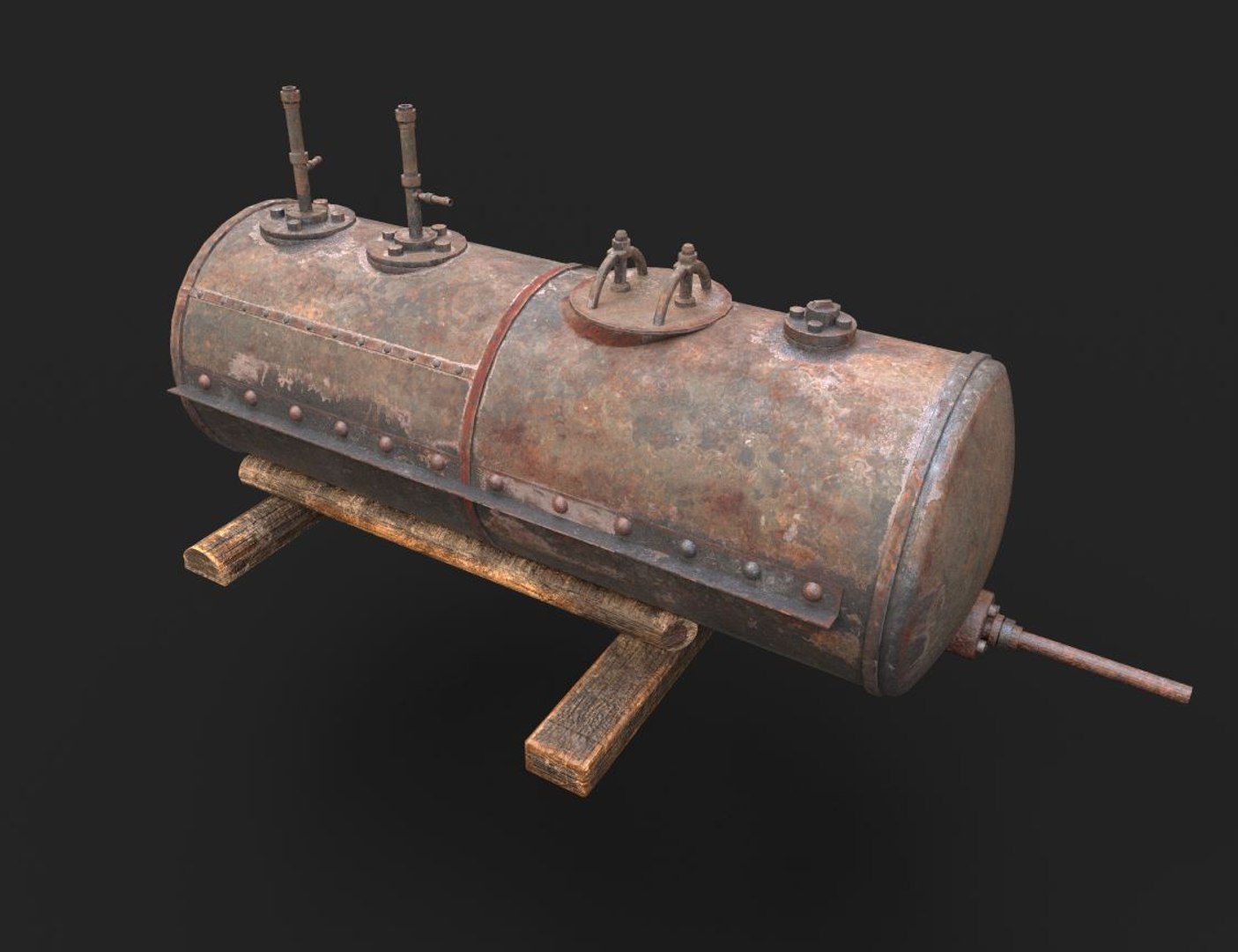 3D Model Old Rusty Tank - TurboSquid 1612240