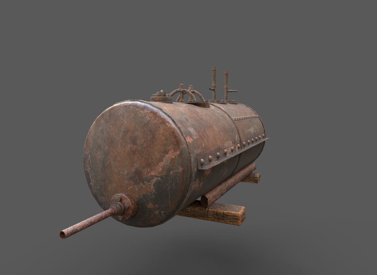 3D Model Old Rusty Tank - TurboSquid 1612240