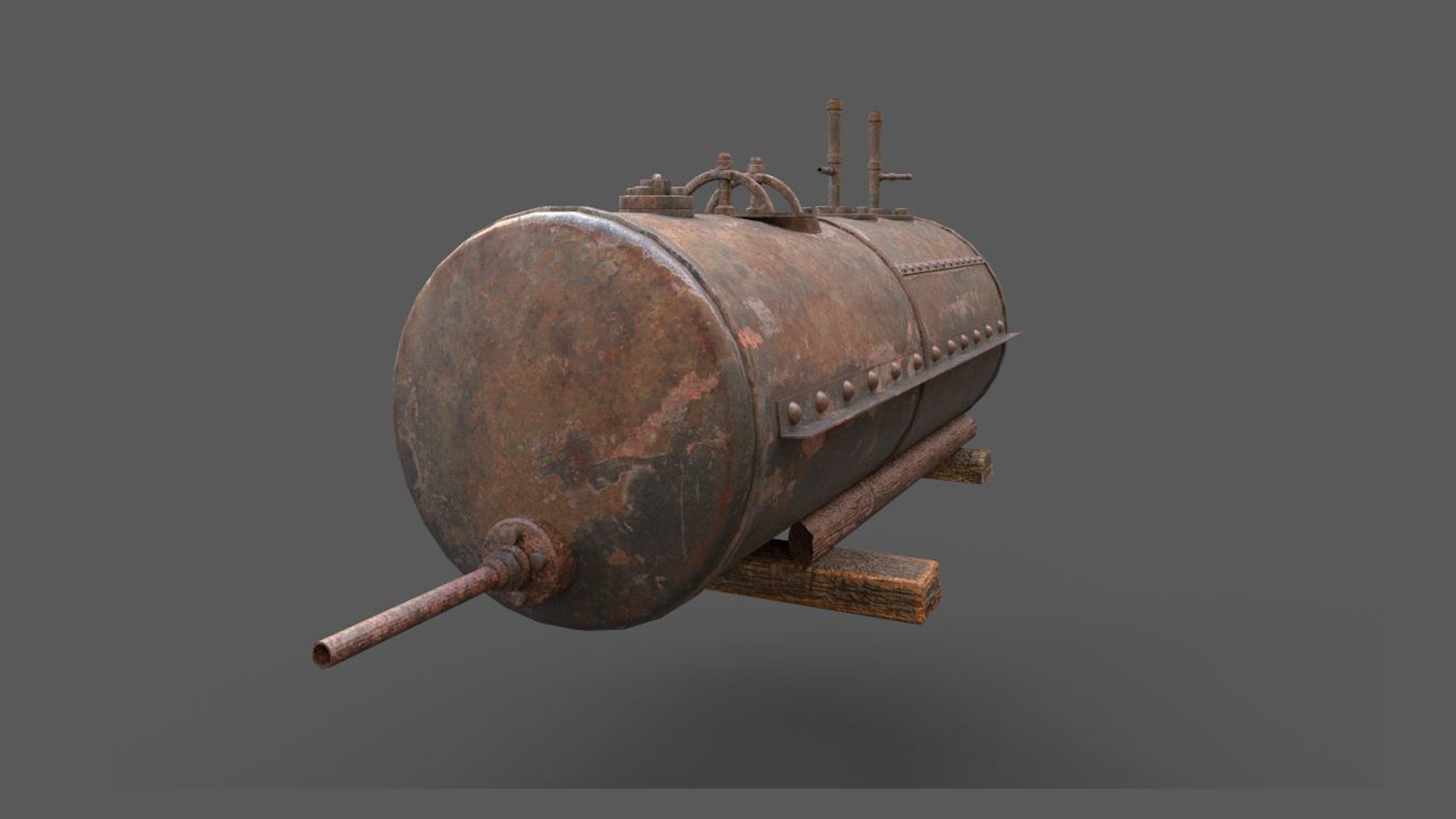 3D Model Old Rusty Tank - TurboSquid 1612240