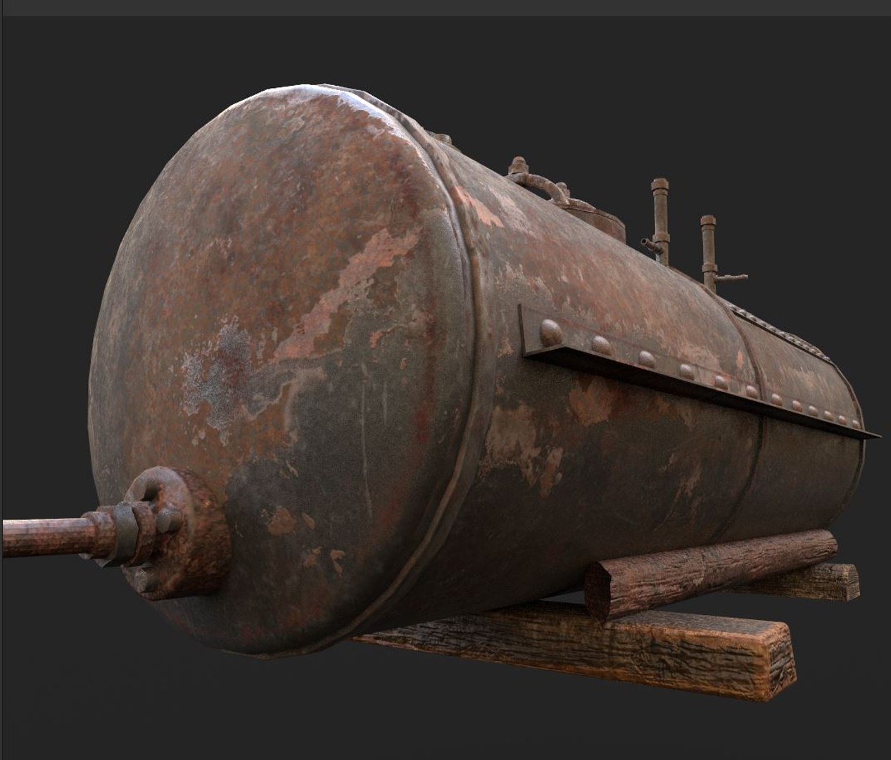 3D Model Old Rusty Tank - TurboSquid 1612240