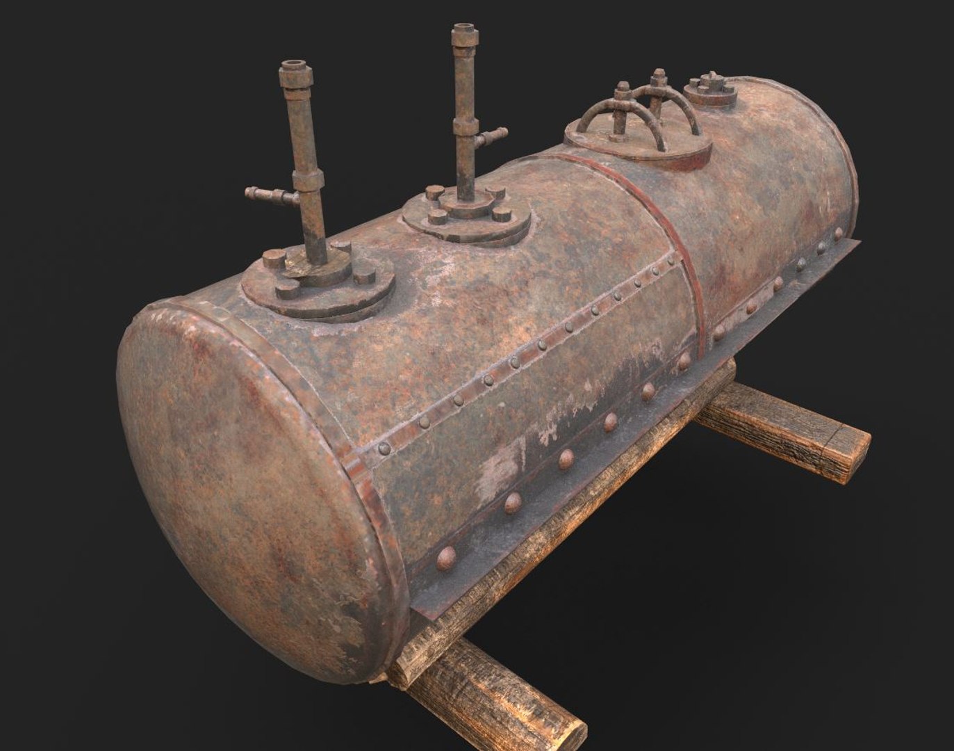 3D Model Old Rusty Tank - TurboSquid 1612240