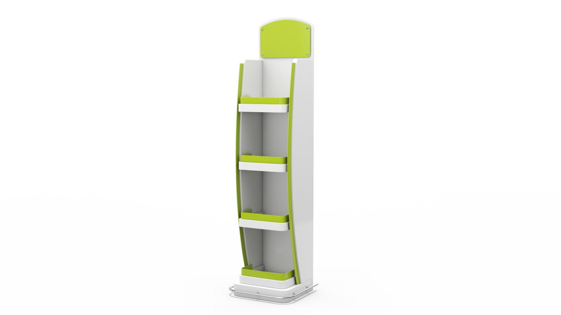 3D White Green Multi Shelf Display Rack - TurboSquid 2098142