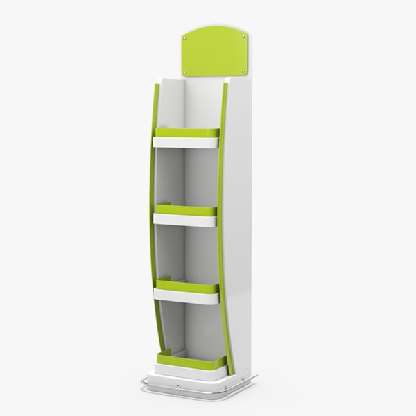 modelo 3d White Green Multi Shelf Display Rack - TurboSquid 2098142