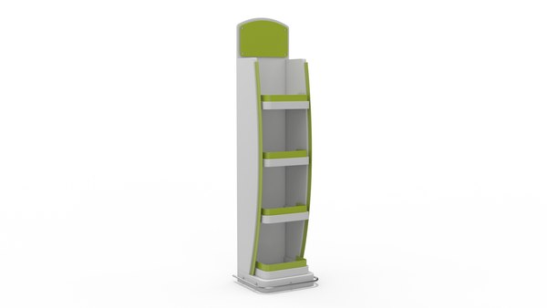 modelo 3d White Green Multi Shelf Display Rack - TurboSquid 2098142