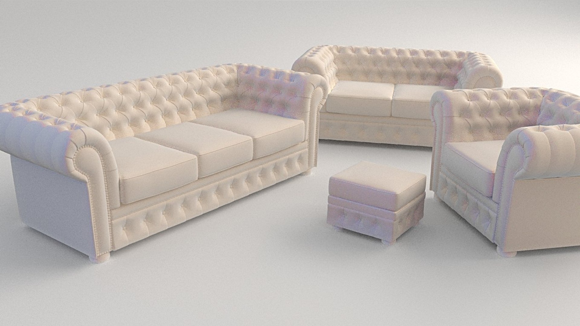 Chesterfield sofa chester chair ottoman model - TurboSquid 1524971