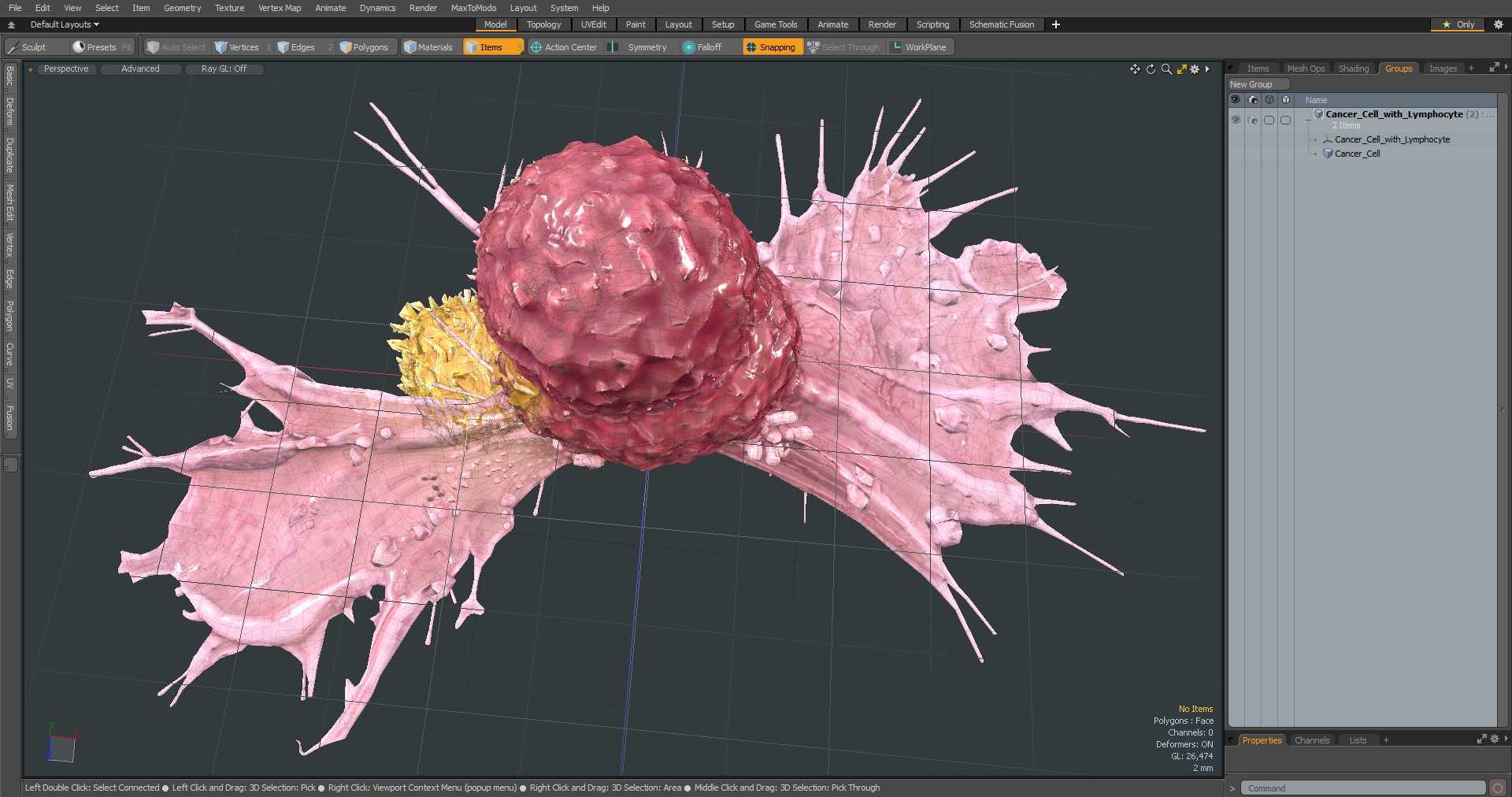 3D Cancer Cell With Lymphocyte Model - TurboSquid 2220710