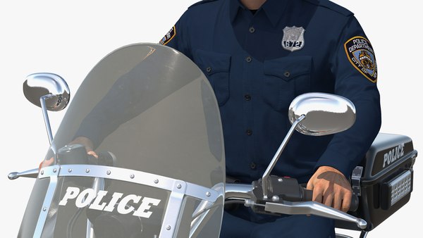 modelo 3d Motocicleta Road King del NYPD con oficial - TurboSquid 2323217