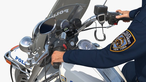 modelo 3d Motocicleta Road King del NYPD con oficial - TurboSquid 2323217