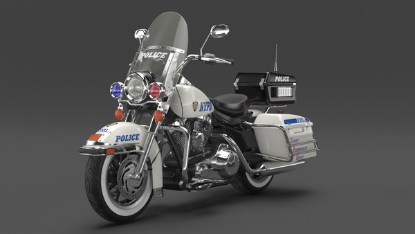 modelo 3d Motocicleta Road King del NYPD con oficial - TurboSquid 2323217