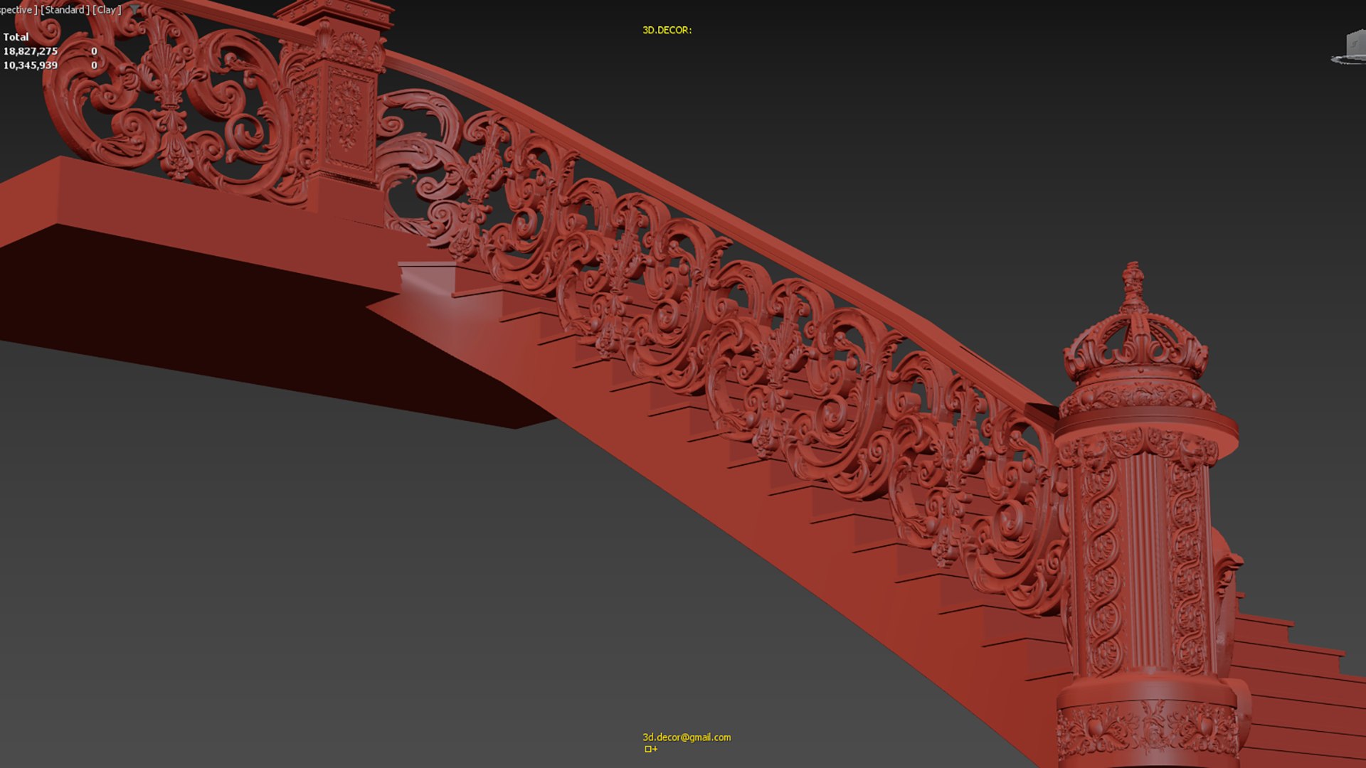Golden Crown Stairs Model - TurboSquid 2094532