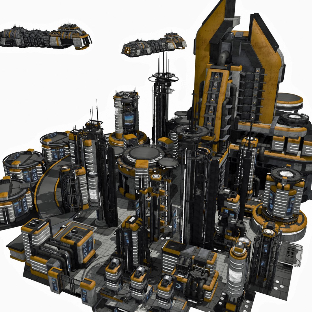 - sci fi city 3d model