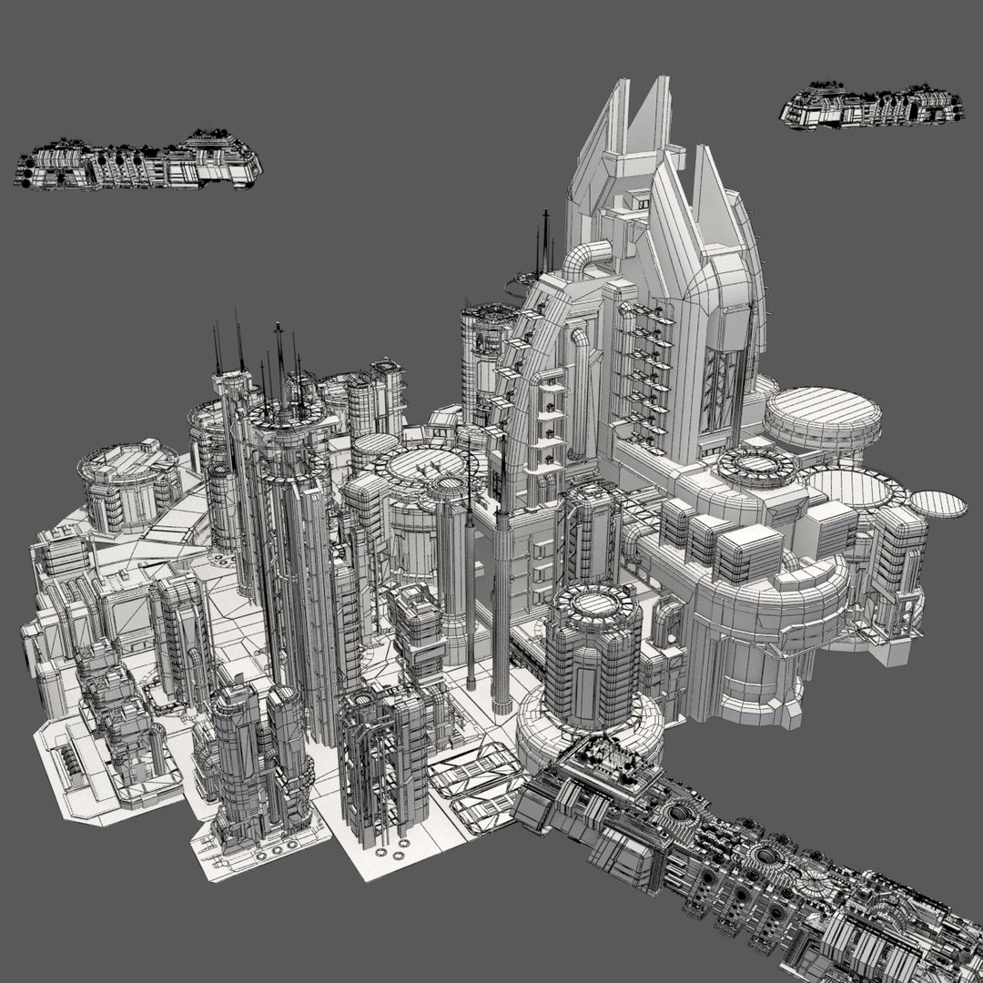 - sci fi city 3d model