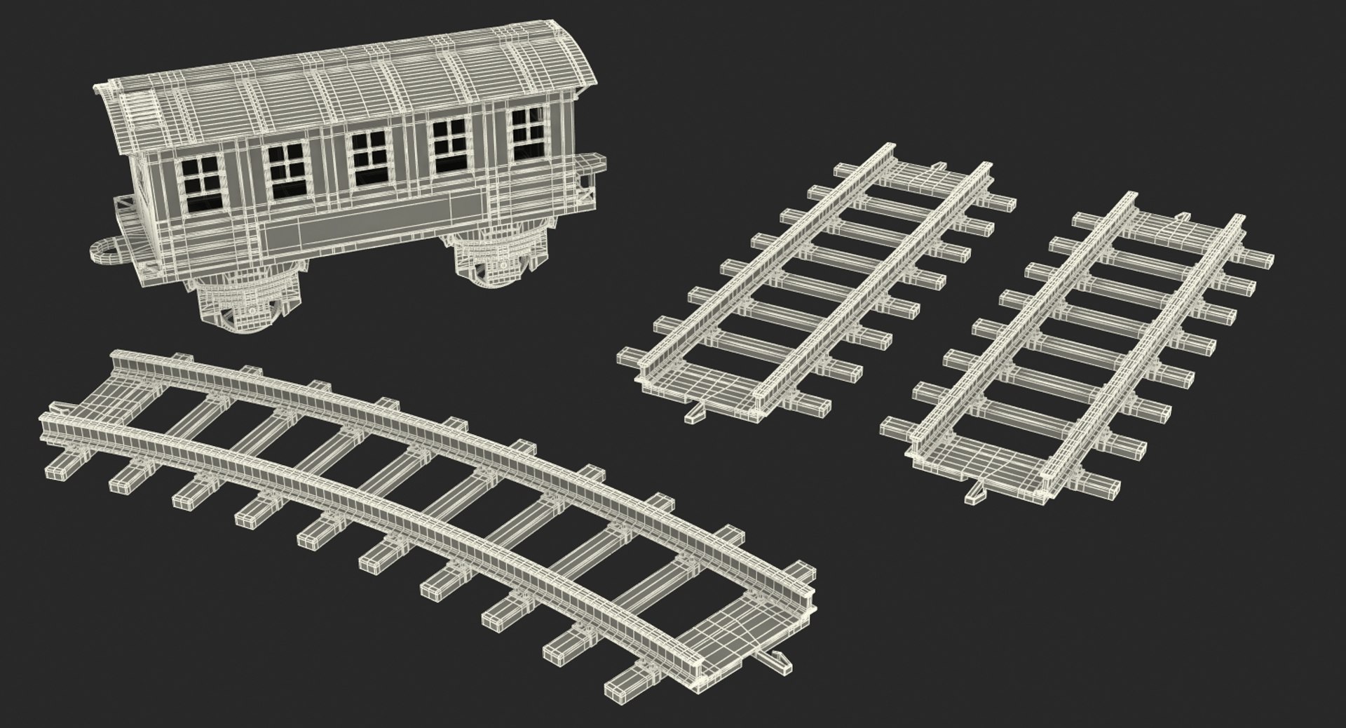 Toy Train Carriage Rails Model - TurboSquid 1340530