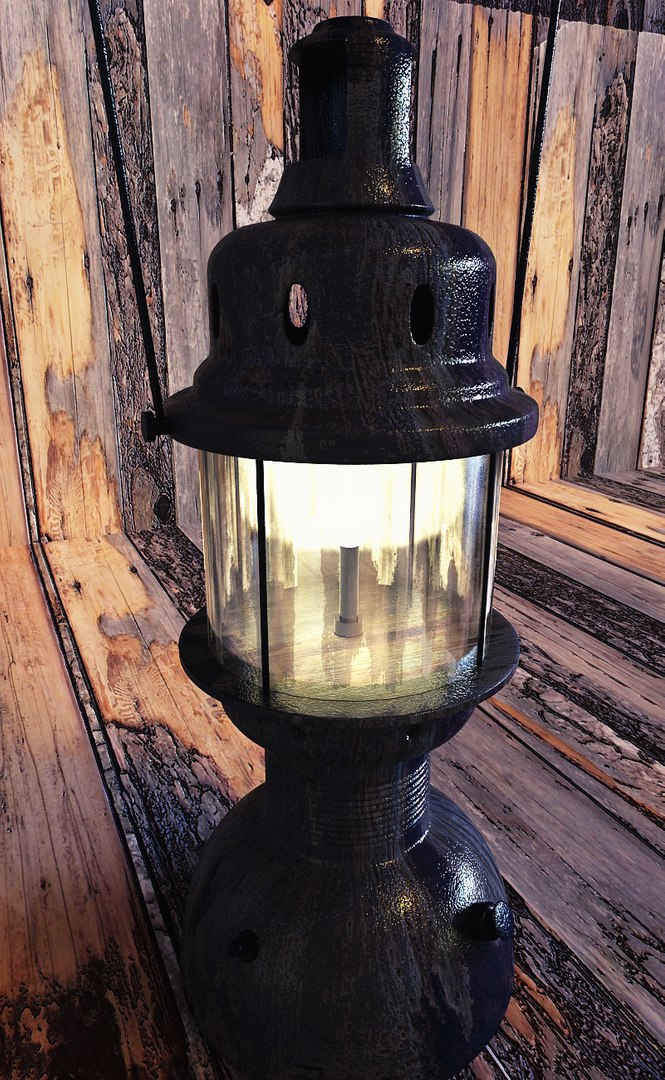 3d rusted lantern lamp model