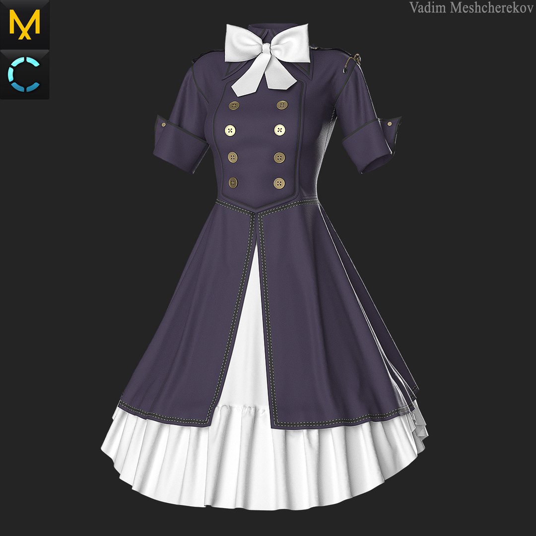 Vintage Dress 1 Model - TurboSquid 1767543