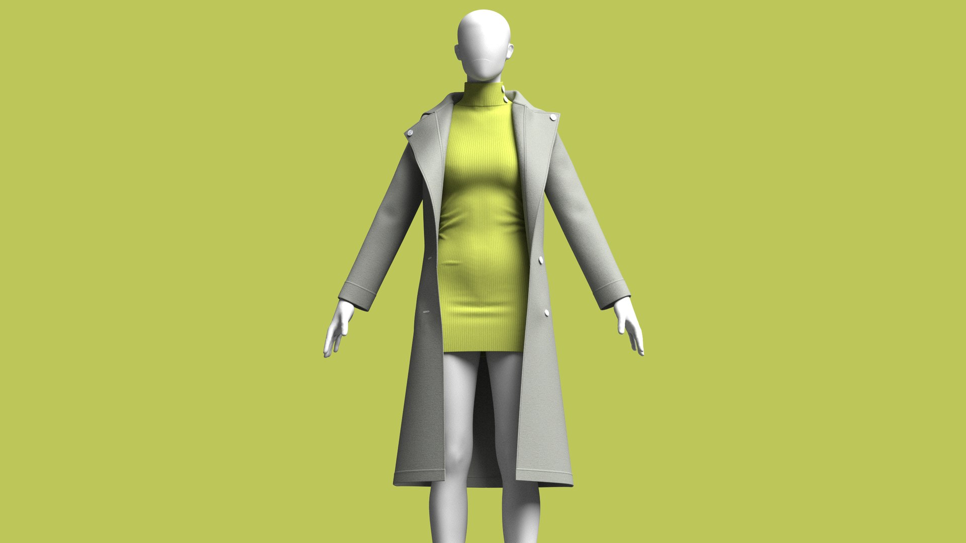 Ladies Winter Long Coat 3D Model - TurboSquid 2510064
