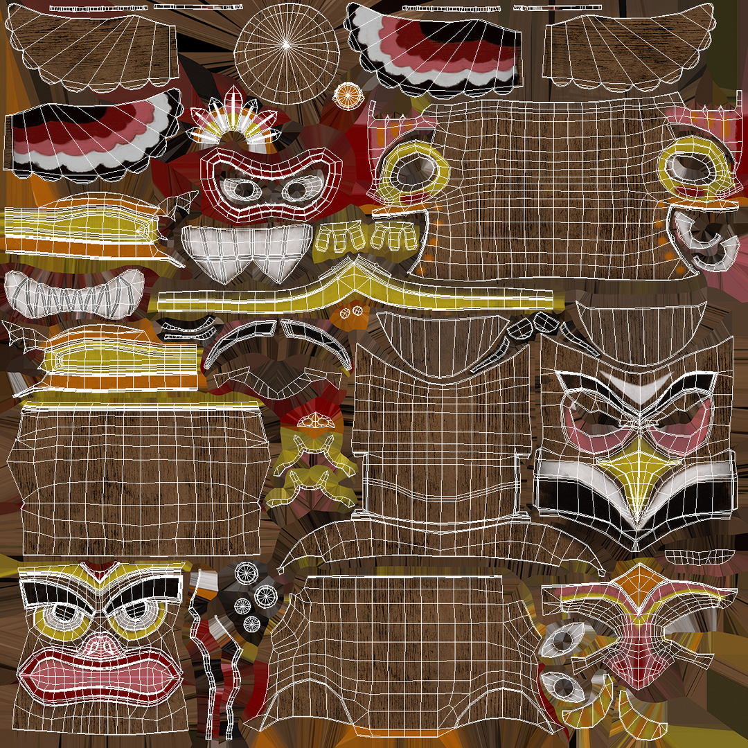 Colorful Wooden Totem Pole 3D model - TurboSquid 1777153