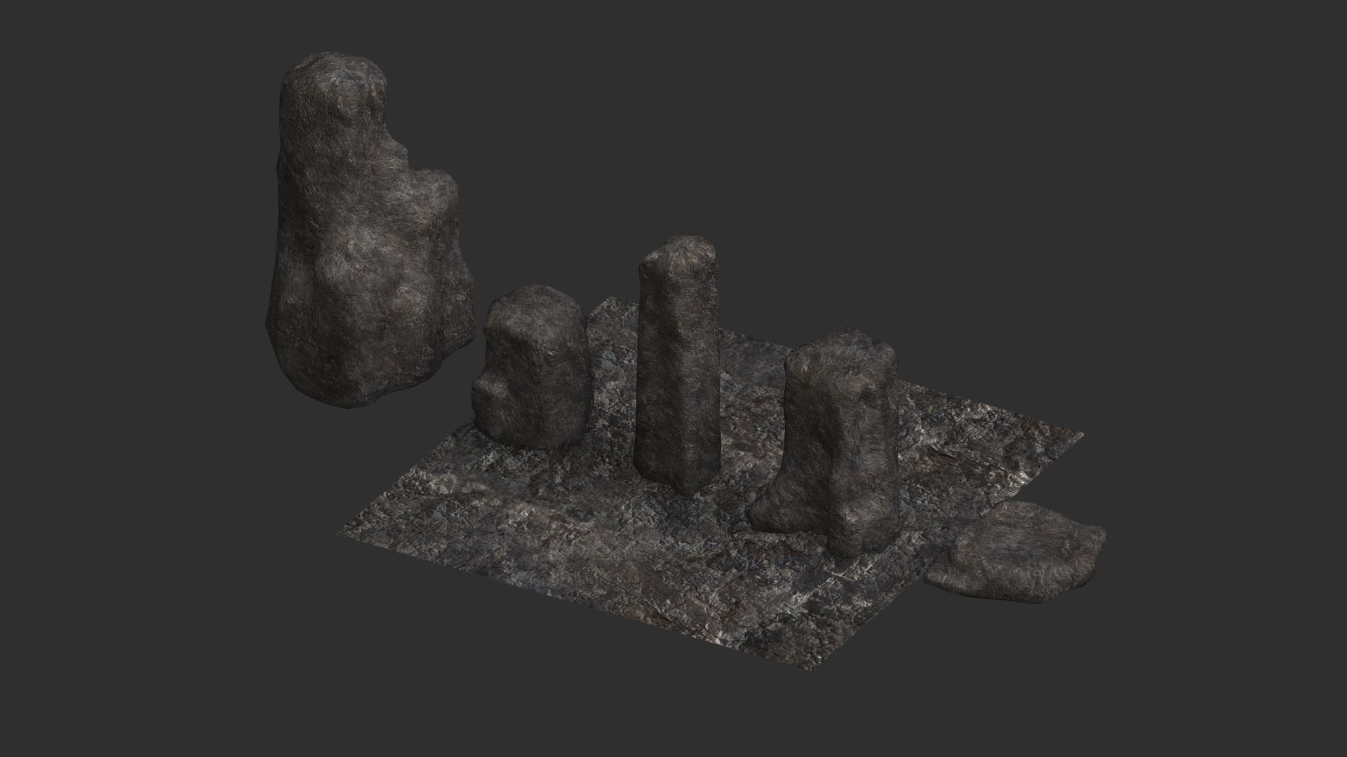 Free 3D Rock Set 06 - Base Model - TurboSquid 1776304