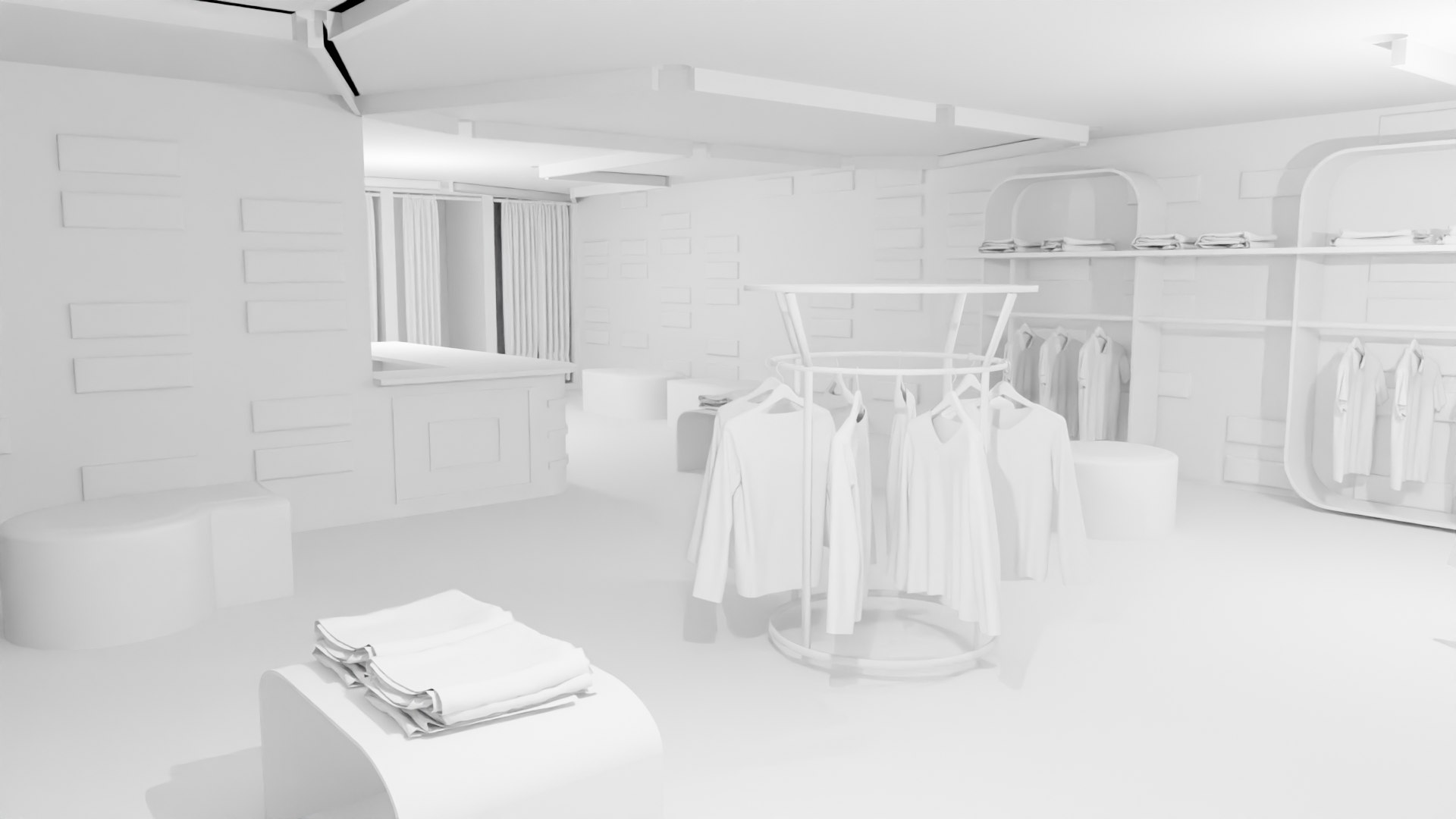 Clothing Store Interior Model - TurboSquid 2157370