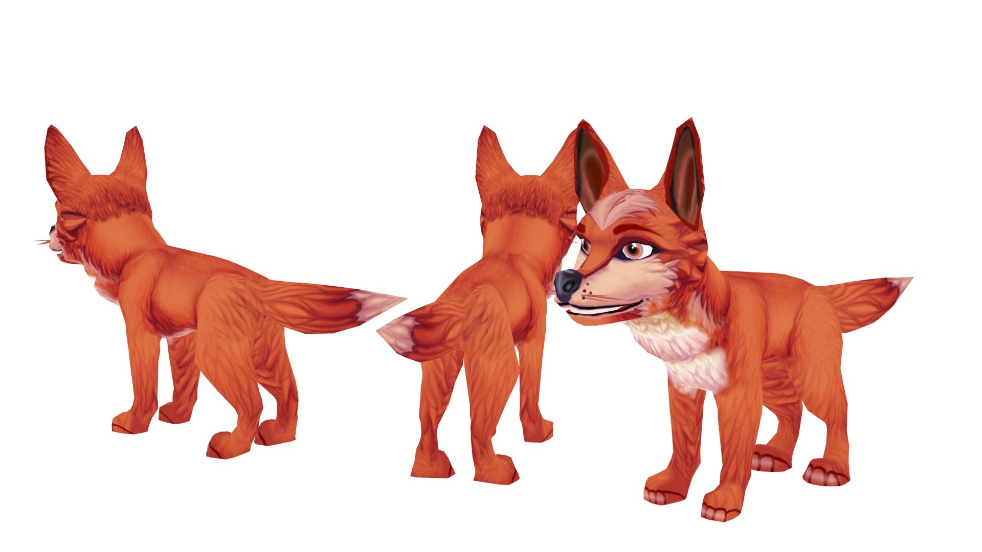 3D Dog Fox Cartoon - TurboSquid 1769318