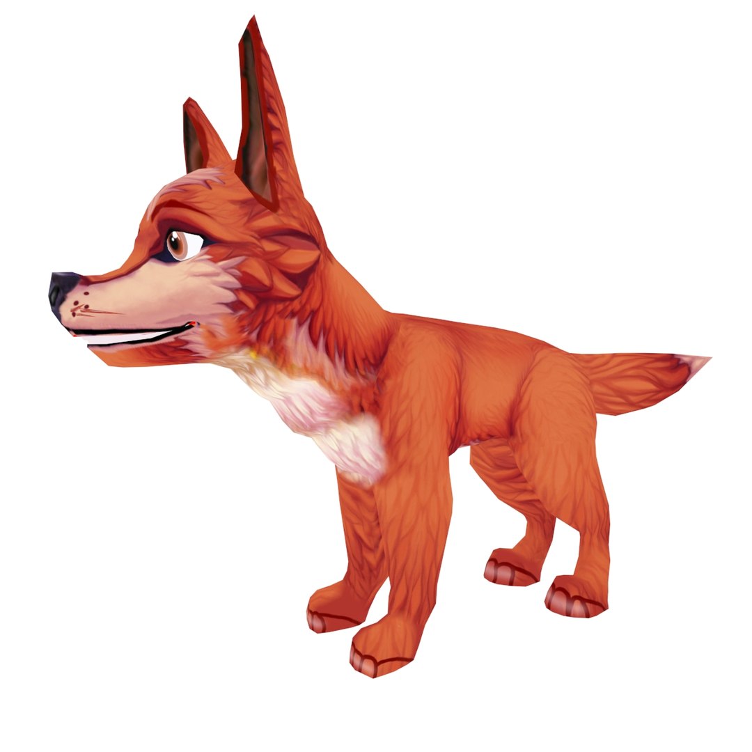 3D Dog Fox Cartoon - TurboSquid 1769318