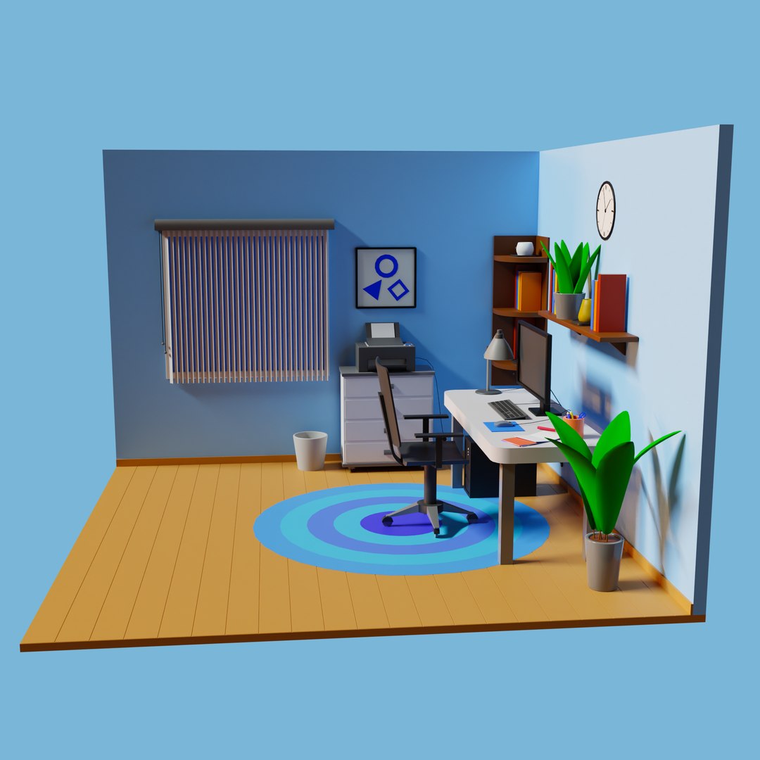LowPoly Office model - TurboSquid 2010040