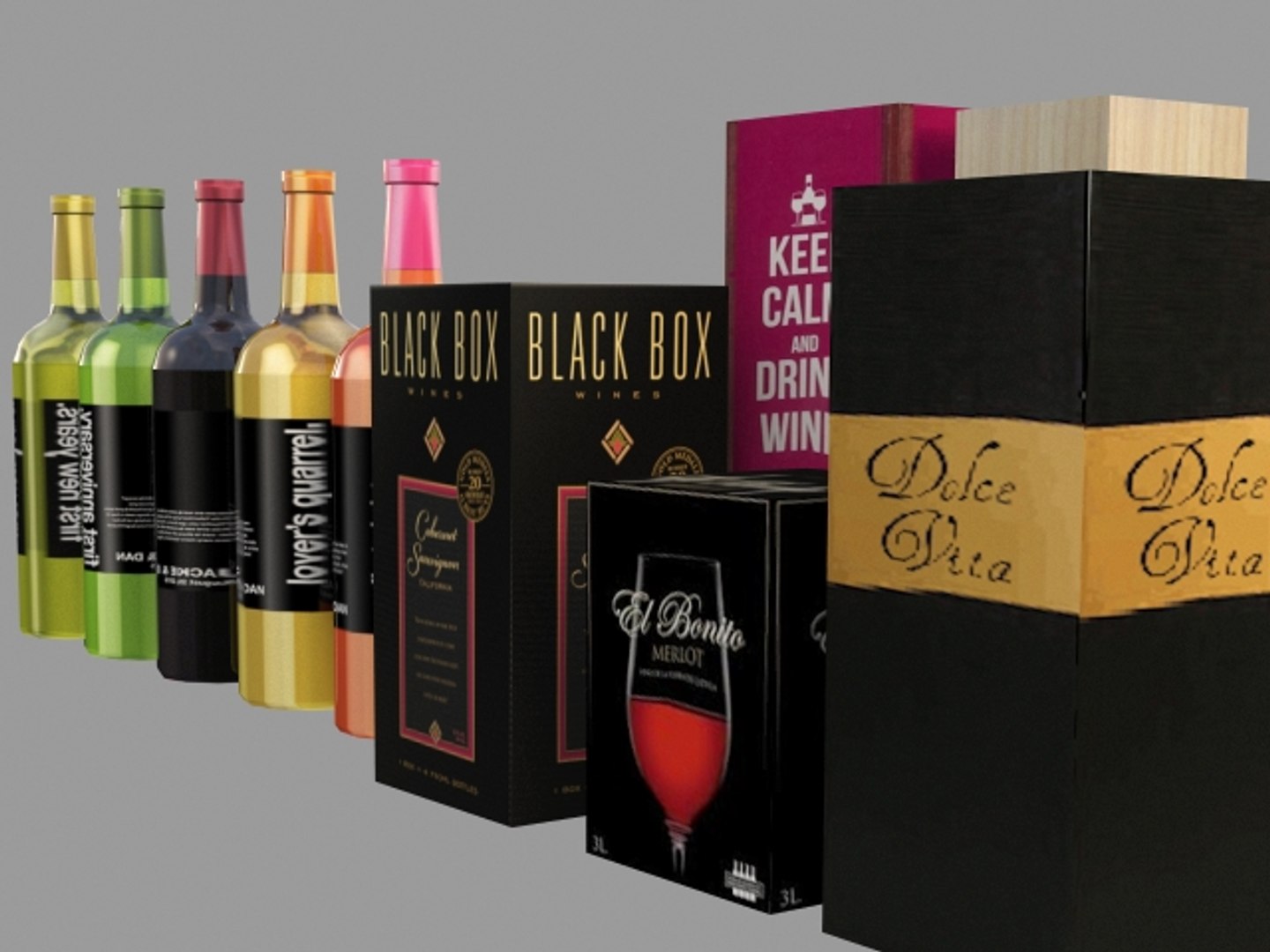 3D model bottled wines boxes | 1142829 | TurboSquid