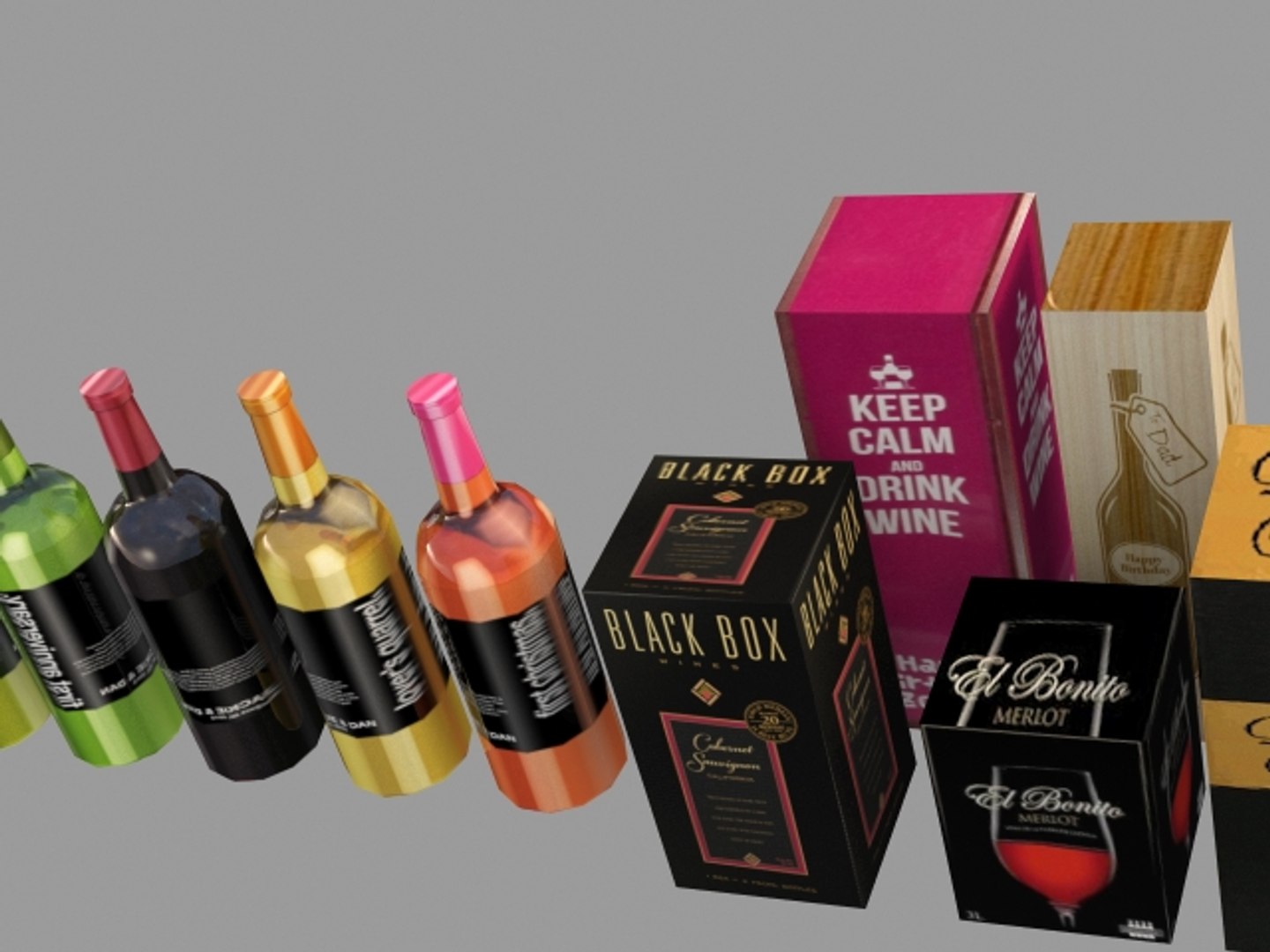 3D model bottled wines boxes | 1142829 | TurboSquid