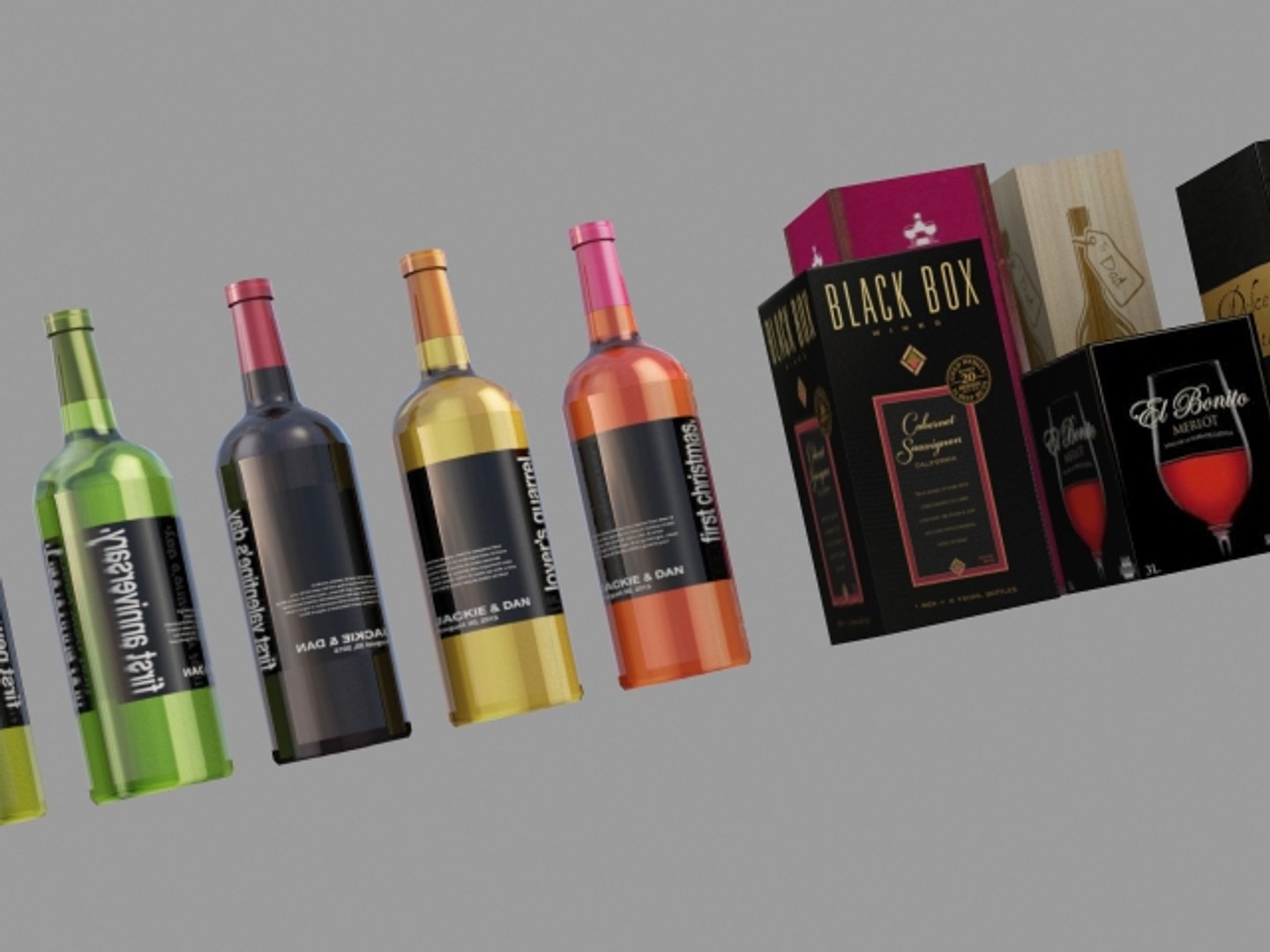 3D model bottled wines boxes | 1142829 | TurboSquid