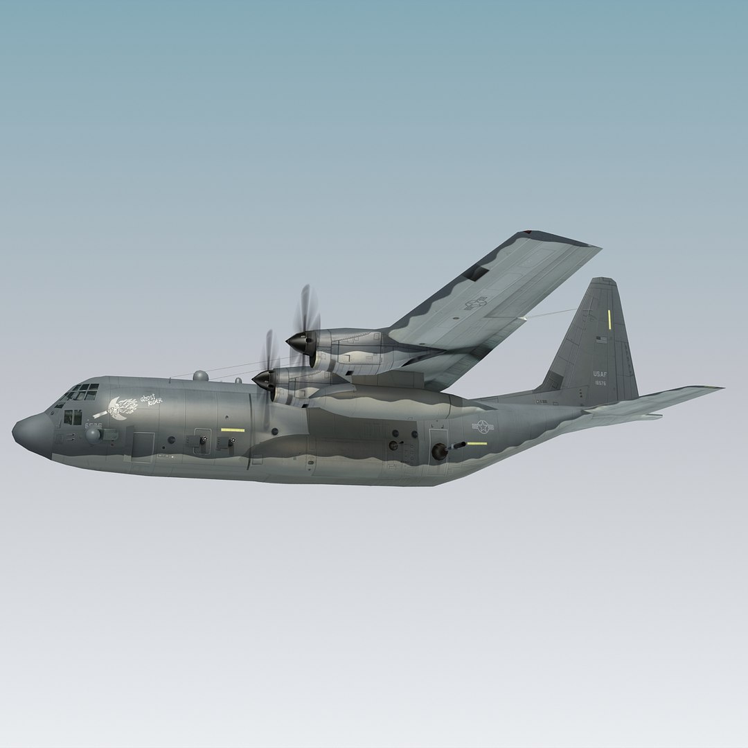 Flight Mode Gunship Lockheed C-130 3d Model