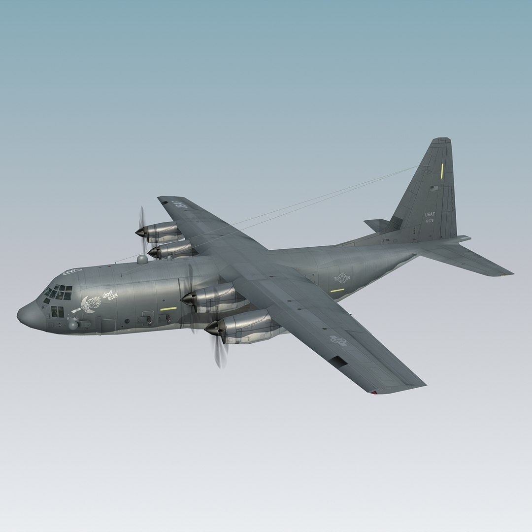 Flight Mode Gunship Lockheed C-130 3d Model