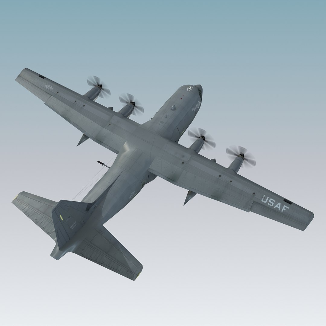 Flight Mode Gunship Lockheed C-130 3d Model
