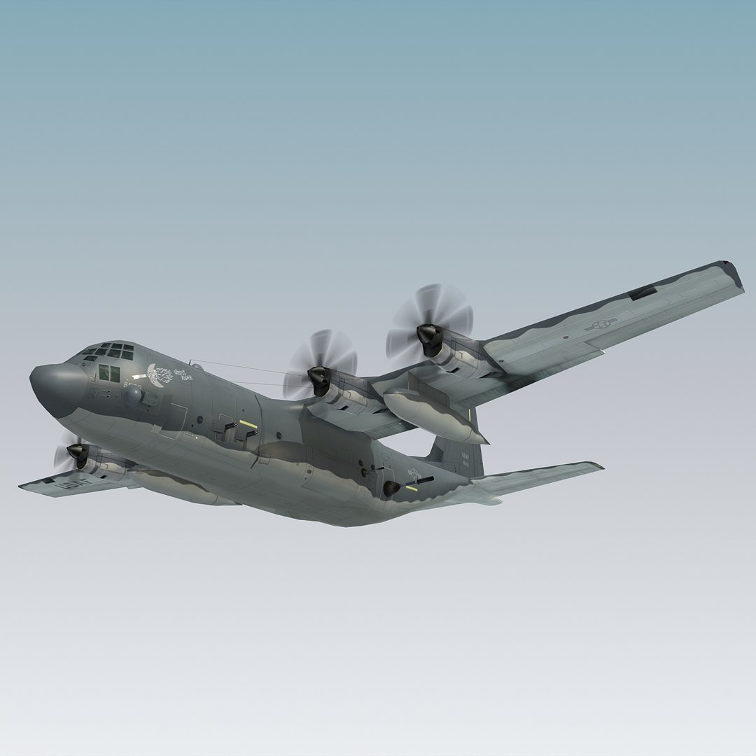 Flight Mode Gunship Lockheed C-130 3d Model