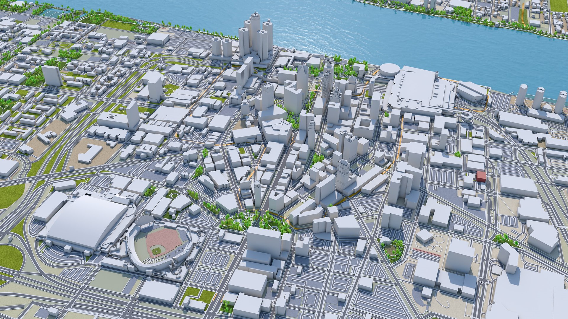 Detroit Downtown Michigan USA Model - TurboSquid 1988905