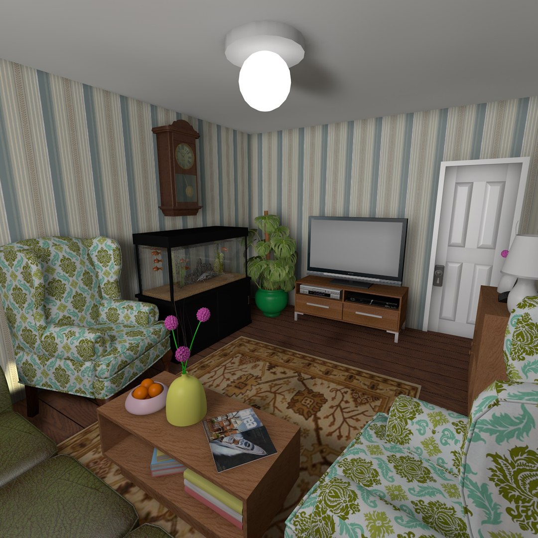 3D Cartoon Living Room Animations - TurboSquid 1385147