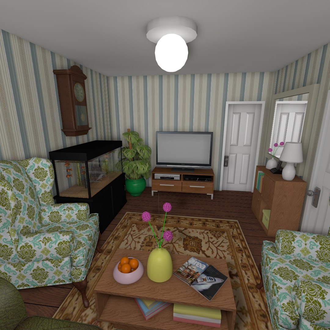 3D Cartoon Living Room Animations - TurboSquid 1385147